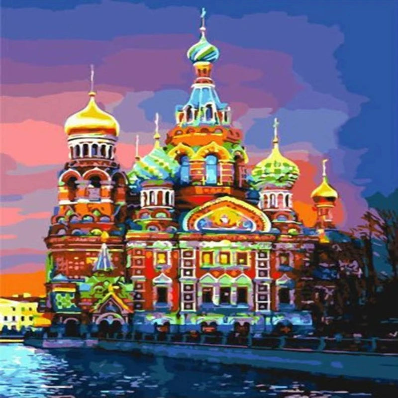 Saint Basil's Cathedral Moscow Paint by Numbers Kit