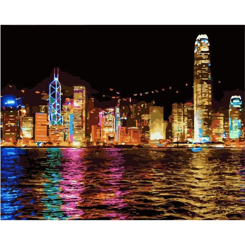 City By Night Paint by Numbers Kit
