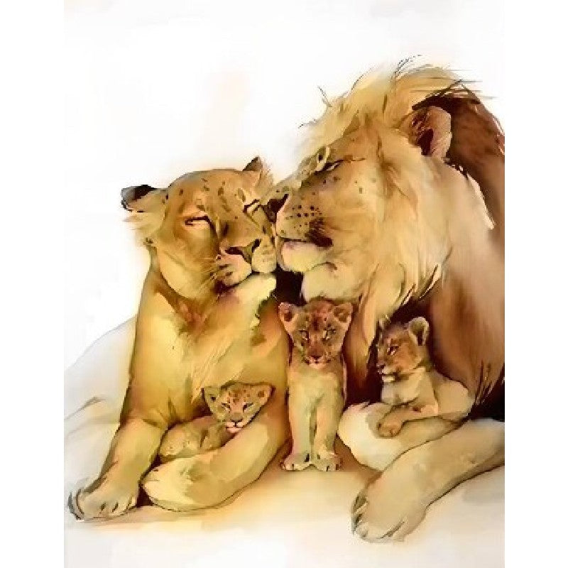 Lion Family Paint By Numbers Kit