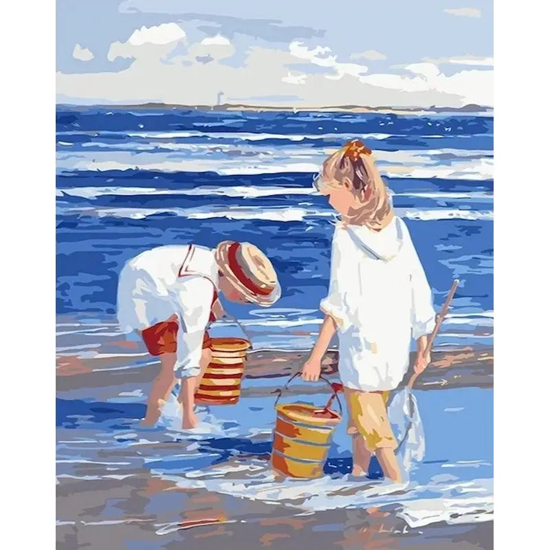 Kids Seashell Hunting Paint by Numbers Kit