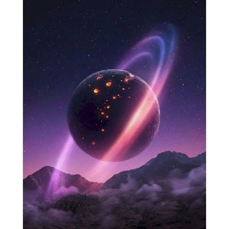 Space Planet Orbit Paint by Numbers Kit
