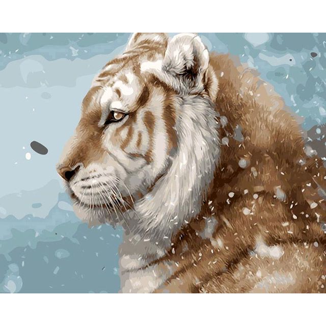 Paint By Numbers Tiger And Snow Kit