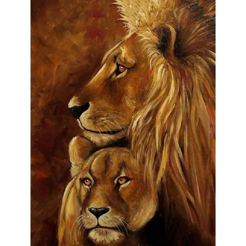 Paint By Numbers Lion Lioness Kit