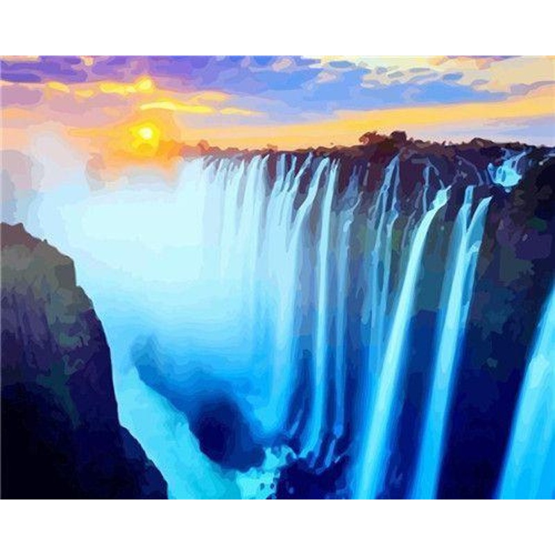 Paint By Numbers Waterfall Sunset Kit
